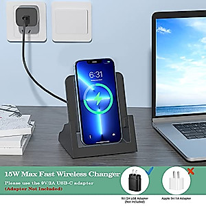 Wireless Charger Stand,15W Fast Charging for iPhone 13/12/11/8/XS Max/XR/X,Samsung Wireless Charger for Galaxy S22 S21 S20 S10 Note 20/10,Airpods 2(NO Adapter)