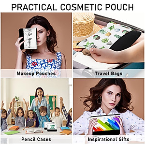 Inbagi 30 Pieces Canvas Makeup Bags Bulk Black and White Cosmetics Bag with Zipper Blank DIY Cosmetic Pouch Multipurpose Canvas Travel Toiletry Bag for Travel Pen Pencil Cosmetic Storage