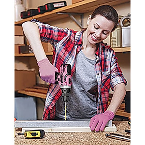 Pink Drill, OUBEL 12V Pink Cordless Drill Set, Pink Drill Set for Women, Power Drill, 2.0AH Battery, 18+1 Torque Setting, 3/8" Keyless Chuck, 2 Variable Speed, 15Pcs Driver/Drill Bits and Storage Bag