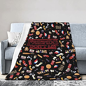Friends Blanket Christmas Lights Stranger Blanket Fleece Fuzzy Comforter Lightweight Soft All Season Throw Blankets Birthday Gifts for Men Women Boys50 x40