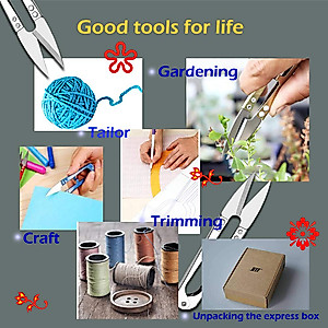 Zittop 2pcs Premium Stainless Steel 4.2in U Sewing Scissors Clippers, Embroidery Yarn Scissors Mini Thread Sewing Cutter, Yarn Fishing Mini Small Snips Trimming Nipper Great for Stitch (Silver)