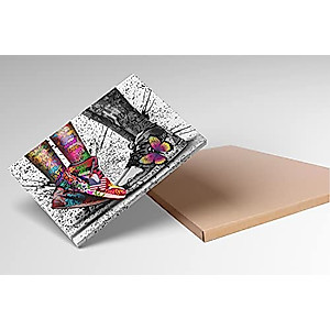 Framed Banksy & Graffiti Pop Shoe Sneaker Canvas Wall Art For Store Playroom Cool Dorm Room Decor Lovers Abstract Prints Gift For Boy & Girl Couple Ready To Hang - 12"x16"