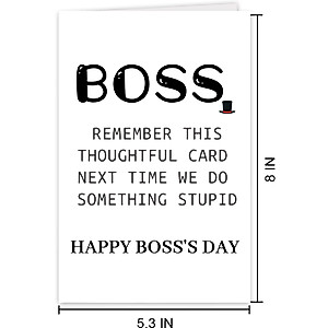 COLINHELIN Happy Boss's Day Card for Men Women, Funny Boss's Day Card for Boss Manager, Humor Bosses Day Card Gifts for Him Her, Card For Boss Boss Lady, Boss Gift For Boss Manager Leader