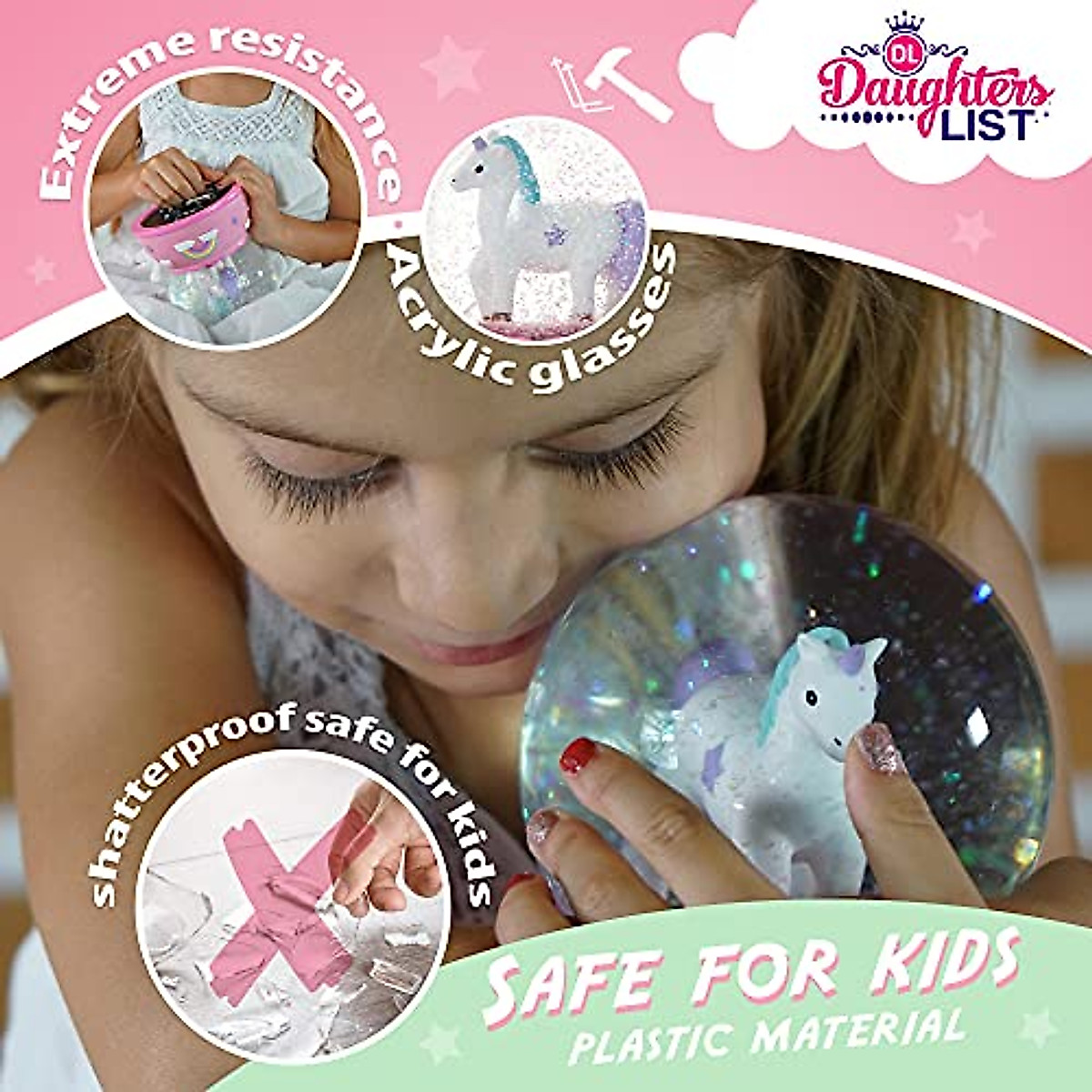 Shatterproof Unicorn Snow Globe for Girls | Musical Snow Globe - Unicorns Gifts for Girls | Unbreakable Snow Globes for Kids - Snowglobe | Granddaughter Gifts from Grandma| Plastic Snow Globe