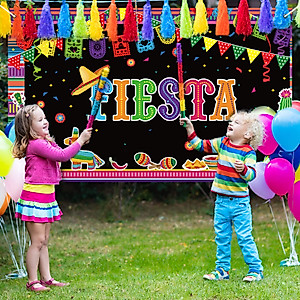 Mexican Fiesta Backdrop Mexican Birthday Banner Cinco De Mayo Theme Party Decoration Supplies Mexico Carnival Party Background for Mexican Birthday Baby Shower Party Picture Photo Studio Favors