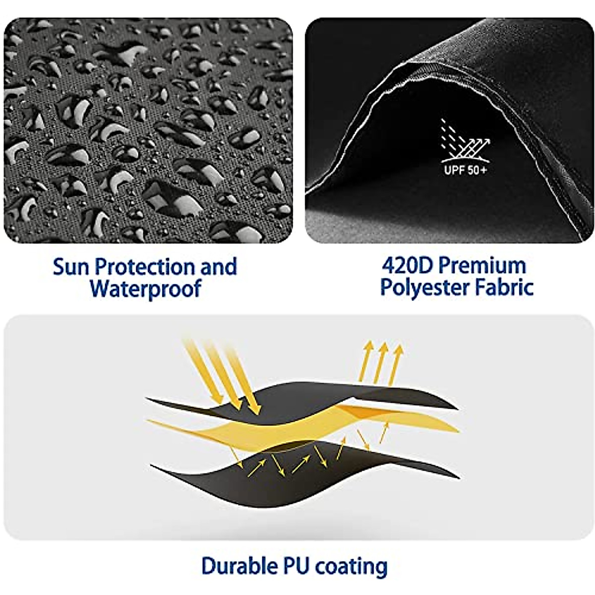 Eventronic Lawn Mower Cover, Heavy Duty 420D Marine Grade Fabric, Waterproof Push Mower Cover, Universal Lawn Mower Cover with Drawstring & Cover Storage Bag