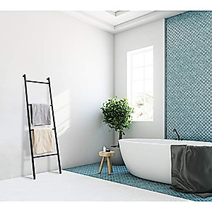 Marble Field Square Standing Towel Rack, 4-Layer Metal Towel Rack, Wall Storage Rack, Bathroom Decoration, Black