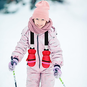 Zkptops 2 Pairs Winter Mitten Clips Elastic Stainless Steel Gloves Clips for Toddler Kids Baby Adults Mitten Clips Clothing Dress Cinch Clips Shirt Waist Shawl Sweater Clips for Women (Black)