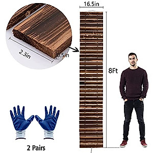 MEWTOGO 8' Wooden Garden Pathway, Weather Resistant Hardwood Pathway with 2 Pairs Gloves, Roll Out Decorative Straight Walkway for Outdoor Patio Beach Wedding Party Pathway