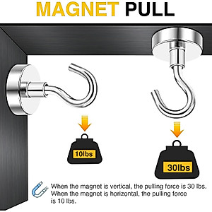 DIYMAG Magnetic Hooks, 25lbs+ heavy duty for hanging, super strong magnet hooks for cruise cabin, refrigerator,classroom,magnetic metal hooks for grill (Sliver,pack of 20)