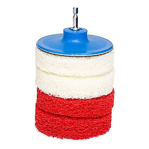 Tub and Tile Refinishing Kit | Scrubbing Drill Pads | Clean Tile and Grout, Shower Doors, Fiberglass, Sinks | Baseboard Cleaner Tool