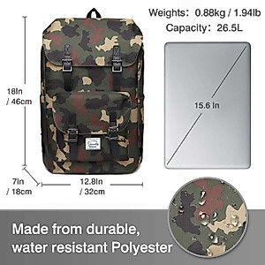 VASCHY Backpack for Men, Fashion Water-resistant Rucksack College Backpack Camouflage