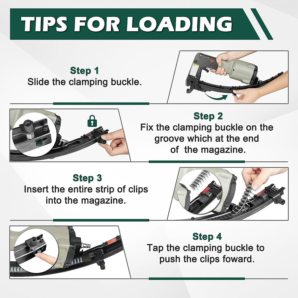 Woodpecker AM66T Pneumatic Clinch Clip Clipper Vertex Fastening Air Power Clinching Tool Hartco Clipper Industrial Clip Tool Gun Clipper Gun for Spring Mattress, Car Seat (AM66T)