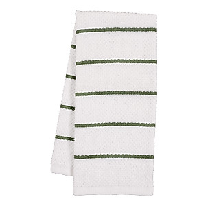 KAF Home Ayesha Curry Mixed Utility Kitchen Towel Set | Set of 6 Mixed Terry Kitchen Towels | Absorbent Kitchen Towels Perfect for Spills, Drying Dishes, Cooking, and Any Household Mess (Green)