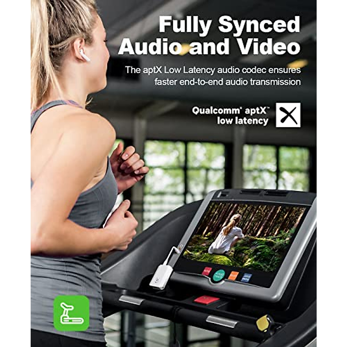 Bluetooth Transmitter Receiver V5.0, 2-in-1 Bluetooth Adapter with Dual Pairing AptX Low Latency, 3.5mm Bluetooth Audio Transmitter for Airplanes Boats Treadmill Gaming Consoles AirPods TV Car PC MP3