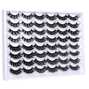False Eyelashes 24 Pairs Mink Lashes Fluffy Dramatic 6D Volume Fake Eye Lashes that Look Like Extension 6 Styles Strip Full Curly Lashes Bulk By GVEFETIEE