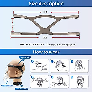 Replacment Headgear Strap for Resmed Air,Philips Respironics Nasal Pillow Universal CPAP Full Face Mask(2 Packs)