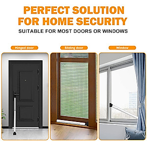 JIAN BOLAND Door Security Bar& Sliding Door Security Bar- Heavy Duty Home Security Door Stop Hotel & Apartment Security Security Upgrade-Adjustable