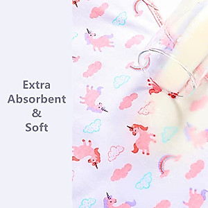 sleepyturtle Ultra-Soft Cotton Burping Clothes - Large, Absorbent, Waterproof Baby Burp Cloths in Cute Unisex Designs 5 Pack (pink01)