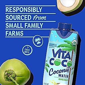 Vita Coco Coconut Water, Pure Organic | Refreshing Coconut Taste | Natural Electrolytes | Vital Nutrients | 11.1 Oz (Pack Of 12)