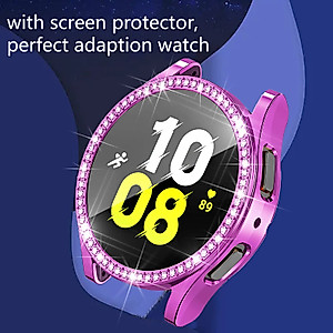 Wugongyan Screen Protector Case Compatible with Samsung Galaxy Watch 5 & Galaxy Watch 4 40mm 44mm Soft TPU Bling Diamond Case (7 Colors, 40mm)