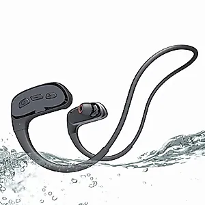 CYBORIS Waterproof Headphones, IPX8 Swimming Earbuds Bluetooth Earphones, Mp3 Player 32GB Memory & Built-in Bone Conduction Speaker, EQ Function Sports Earphones for Running, Diving, Swimming, Cycling