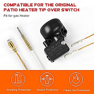GORNORVA Patio Gas Heater Repair Replacement Parts for Room Heaters Garden Outdoor Heaters with Thermocouple&Pour Switch Controls