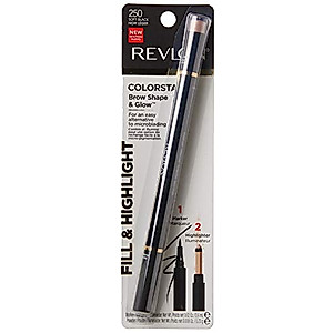 Revlon Colorstay Shape & Glow Eye Brow Marker and Highlighter, Soft Black, 0.02 Oz (Marker), 0.008 Oz (Highlighter)