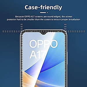 NEW'C [3 Pack] Designed for Oppo A76 Screen Protector Tempered Glass, Case Friendly Ultra Resistant