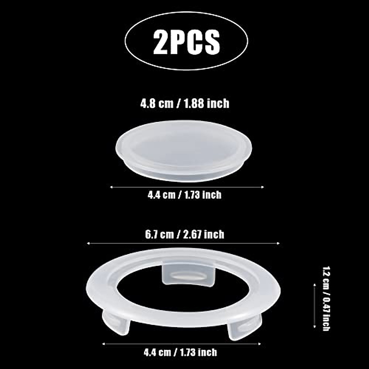 SAVITA 2 Sets Patio Table Umbrella Hole Rings and Caps, Plastic 2 Inch Patio Umbrella Hole Plug Insert Ring and Cap Set for Outdoor Activities Summer Garden Parties (Transparent)