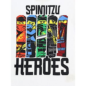 LEGO Ninjago Boys' Pajama Set 4-Piece Cotton PJs, Red, Size 8