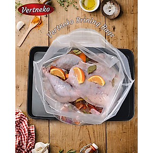 Turkey Brine Bags, 26"×22", 2 Pack, Holds up 35lbs, Thicker Brining Bags with Double Zip Lock & 2 Cotton Strings , Extra Large Brine Bag Fits for Turkey, Chicken, Beef, Fish, Lamb, Pork