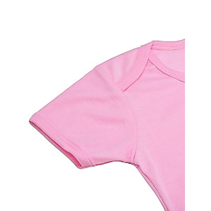 G-Amber Baby Girls Romper Pink Series Bodysuit Infant Funny Letters Jumpsuit Outfit 0-24 Months (Pink-Happy Birthday Daddy, 3-6Months)