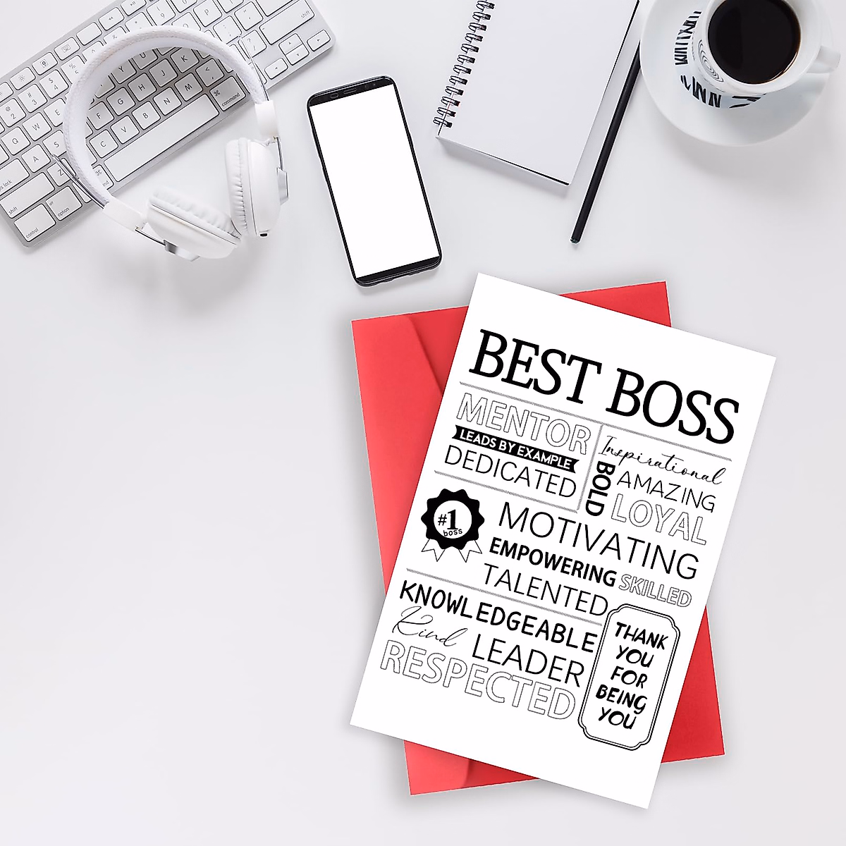 National Boss Day Card Gifts for Office Women Men, Best Boss Ever Card, Happy Boss Day Card from Group, Unique Bosses Day Card from Us Him Her