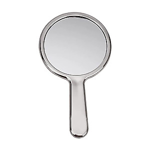 lasenersm 1 Piece Hand Mirror with Handle Round Hand Held Mirror for Makeup Hairdressing Handheld Mirror with Handle Stylish Hand Mirror for Women for Home Hair Salon Use, 3.5 x 6.3 Inches
