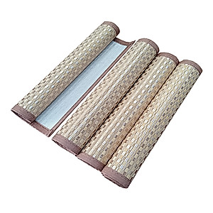 BBLFH Bamboo Table mat Wood Placemats for Dining Table, Placemats Set of 4,Stain-Resistant,Heat-Resistant Place Mats,Durable and Sturdy Dining Place Mats for Kitchen Table (12x18inch)