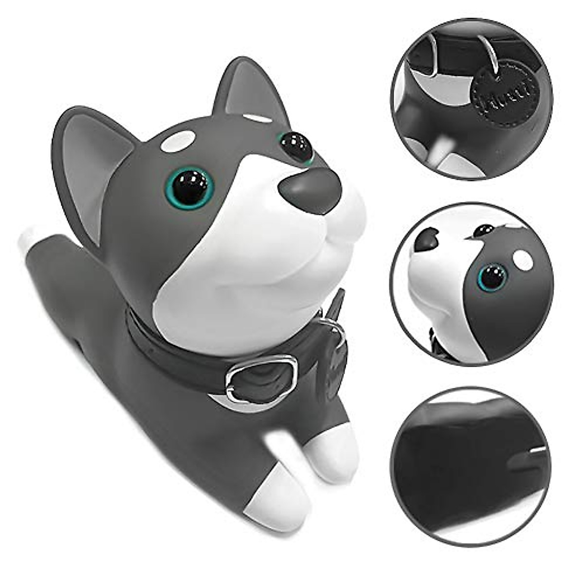 QOGRISUN Cute Cell Phone Stand for Desk, Dog Phone Holder, Animal Desk Accessories, Angle Adjustable, Mount for iPhone Smartphones and Tablets, Husky