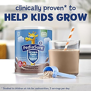 PediaSure Grow & Gain With Immune Support Shake Mix Powder, 23 Vitamins & Minerals, 6g Protein, Helps Kids Catch Up On Growth, Non-GMO, Gluten-Free, Chocolate, 14.1 oz Can, Pack of 6