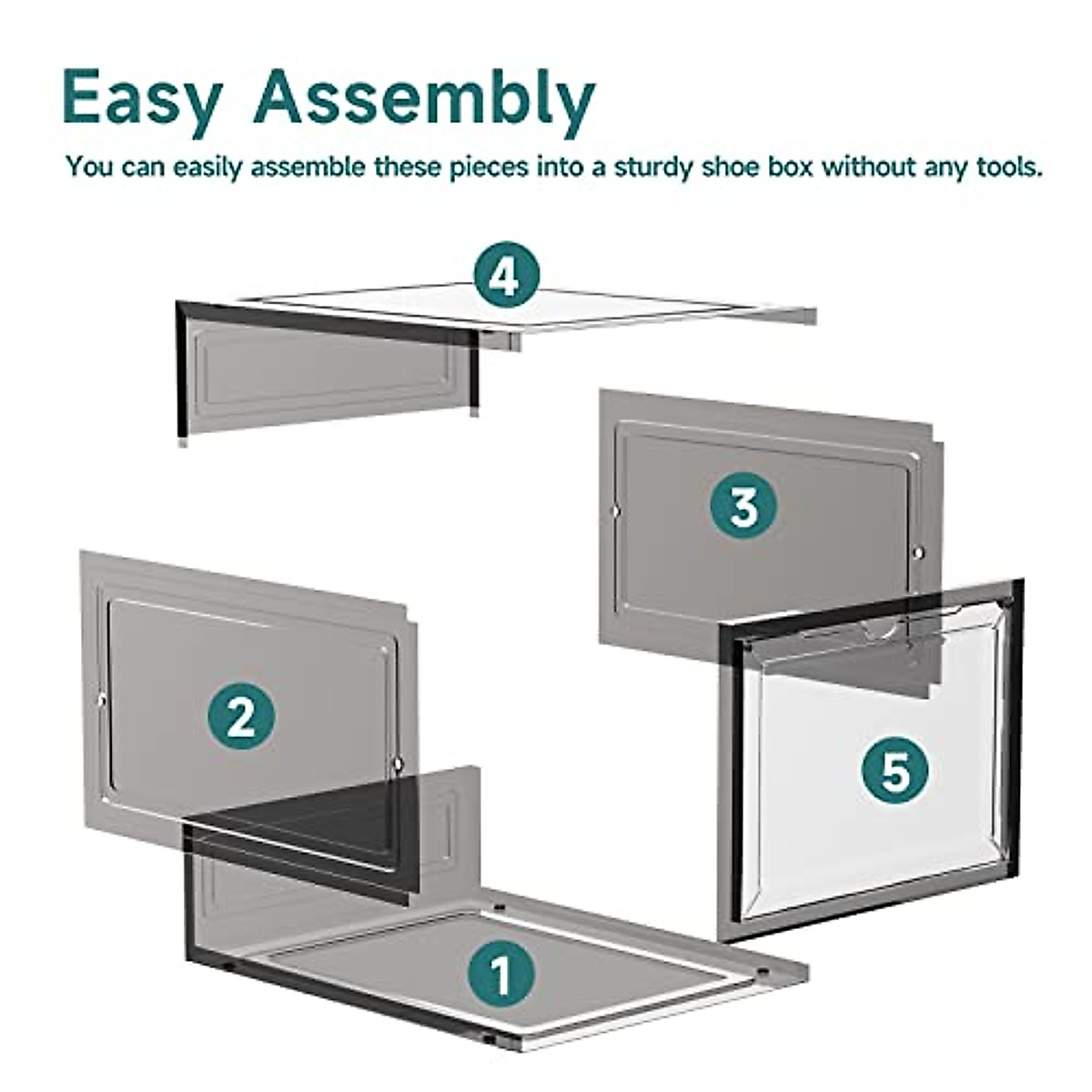 6 Pack Sneaker Storage, Sneaker Boxes Clear Plastic Stackable, Hard Plastic Shoe Storage, Sneaker Storage for Sneakerheads, Drop Front Shoe Box with Lids, Sneaker Containers Fit Up to US Size 12 (13.4"x 10.6"x 7.4")