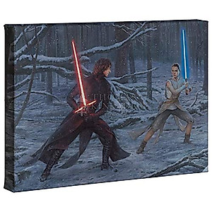 Thomas Kinkade Studios Star Wars Art The Duel: Rey vs. Ren 10 x 14 Gallery Wrap Canvas