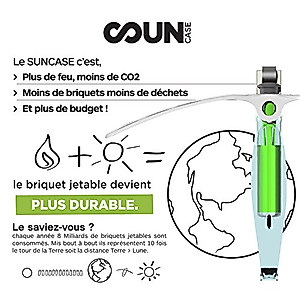 Suncase Solar Lighter - Compact Eco-Friendly, Solar Powered, Windproof, Waterproof, Ultralight Fire Starter (Black)