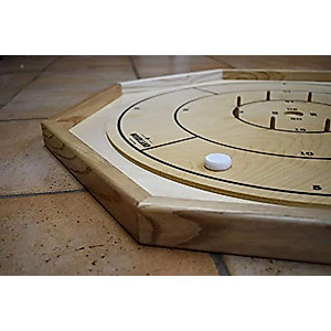 26 Red and White Crokinole Discs with a Velvet Pouch (Mini Discs - 1 3/32 Inch Diameter (2.8cm))