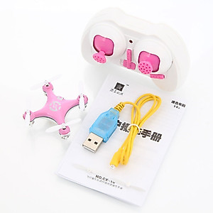 Cheerson CX-10 4CH 2.4GHz 6 Axis Gyro LED Rechargeable Mini Nano RC UFO Quadcopter - Pink