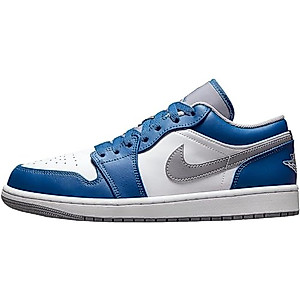 Nike Men's Air Jordan 1 Low Shoes, True Blue/Cement Grey, 8.5