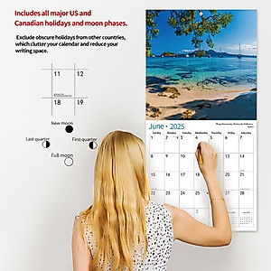 2023 Wall Calendar,14 Monthly Wall Calendar BEACHES Nov. 2022 - Dec. 2023, 12" x 24" Opened,Full Page Months Thick Paper for Gift Calendar Organizing & Planning