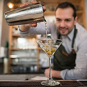 LIVEHITOP Cocktail Shaker Set, Stainless Steel Bartending Kit with 25 oz Martini Shaker, Jigger, Strainer, Mixing Spoon, Muddler, Recipe, Professional Bar Tools Gifts for Him Her