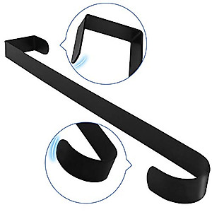 ESFUN 2 Pack 15" Black Wreath Hanger for Front Door, Metal Wreath Hooks Holder Over The Door Wreath Hanger for Hanging Christmas Decorations Xmas Decor