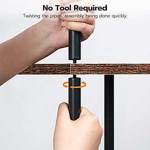 HOOBRO 6-Tier Corner Shelf, Corner Square Rack Display Shelf, Tall Storage Rack Plant Stand, Corner Bookcase for Small Spaces, Living Room, Home Office, Kitchen, Rustic Brown and Black BF55CJ01