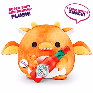 ZURU Snackles (Tabasco Dragon Super Sized 14 inch Plush by ZURU, Ultra Soft Plush, Collectible Plush with Real Licensed Brands, Stuffed Animal