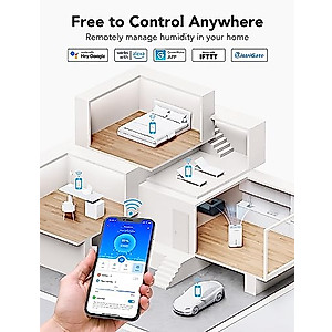 GoveeLife Smart Dehumidifier for Basement Upgraded, Max 50 Pint Energy Star Certified WIFI Dehumidifier with Drain Hose for Continuous Drainage, Remote Control Dehumidifiers for Home, Bathroom, Closet